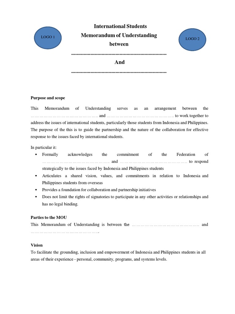 MOU for Indonesian and Philippine Students | PDF | Business