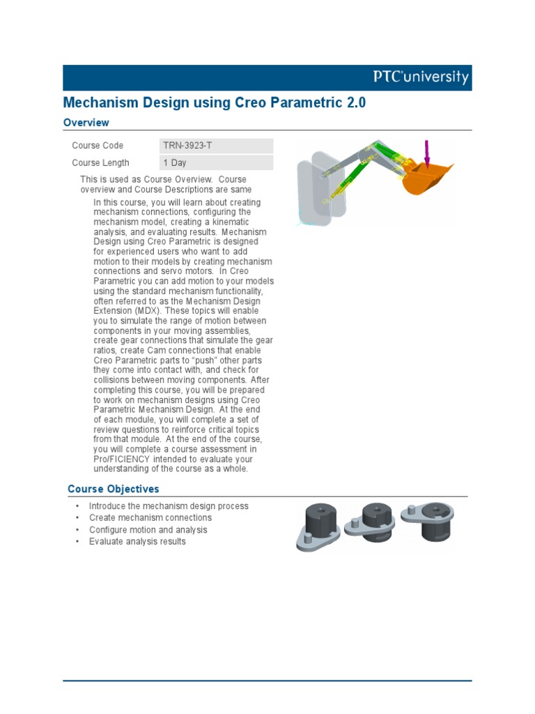 Mechanism Design Using Creo Parametric Agenda | PDF | Gear | Engineering