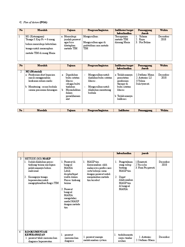 Plan of Action (POA) | PDF