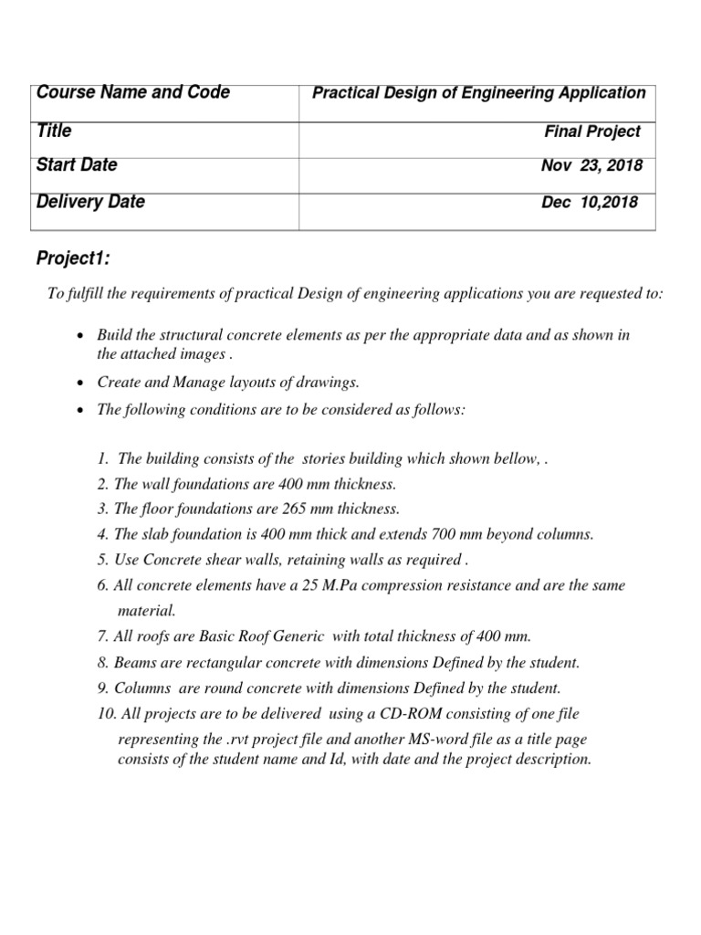 Engineering Design Project Guidelines | PDF