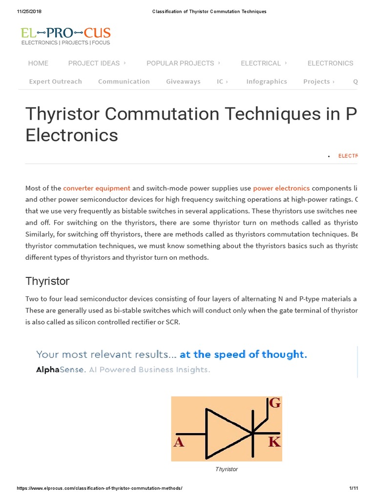 Classification of Thyristor Commutation Techniques | PDF | Electricity | Electromagnetism