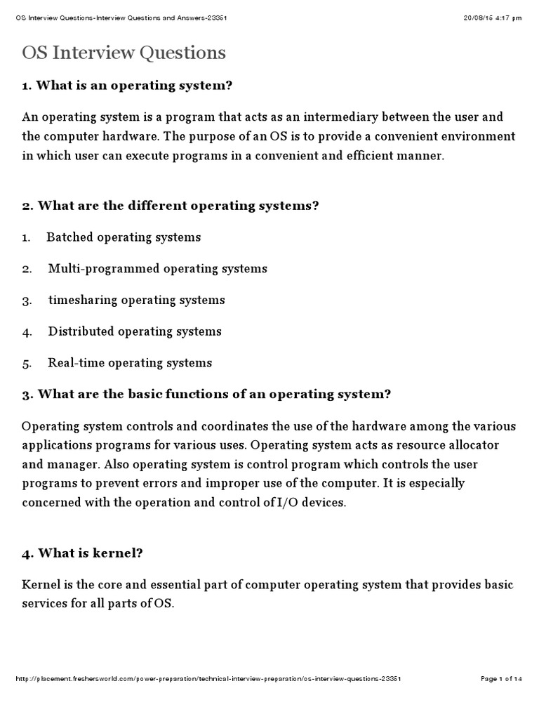 OS Interview PDF | PDF | Business