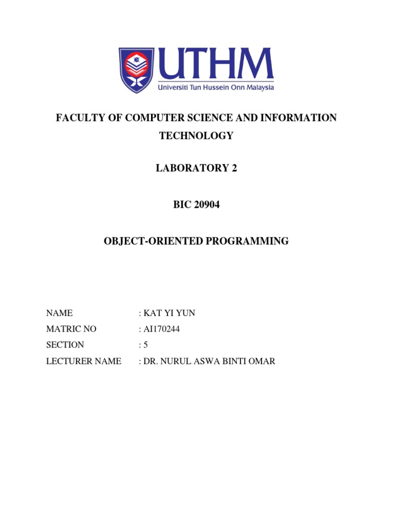 Object-Oriented Programming Lab 2 Guide | PDF