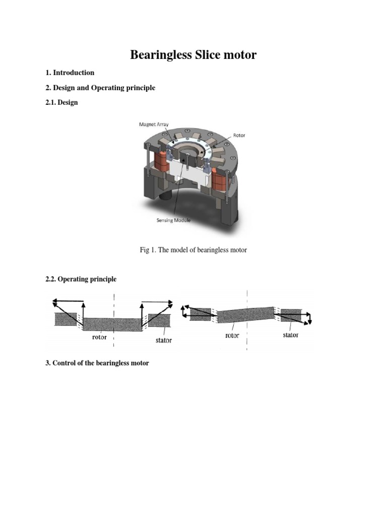 Bearingless Slice Motor: 2. Design and Operating Principle | PDF