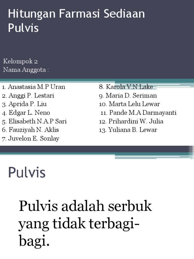 Hitungan Farmasi Sediaan Pulvis | PDF
