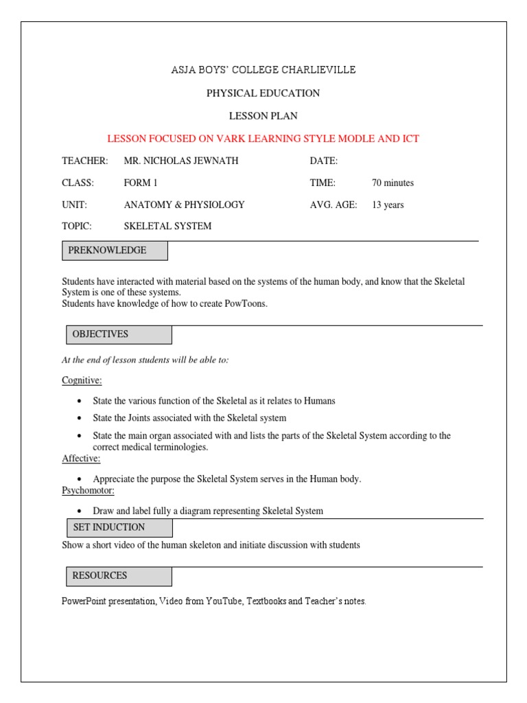 Vark Model Lesson Plan | PDF | Lesson Plan | Educational Technology