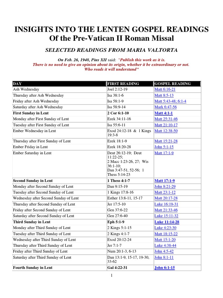 TLM Daily Mass Lenten Gospels Explained | PDF | Lent | Easter
