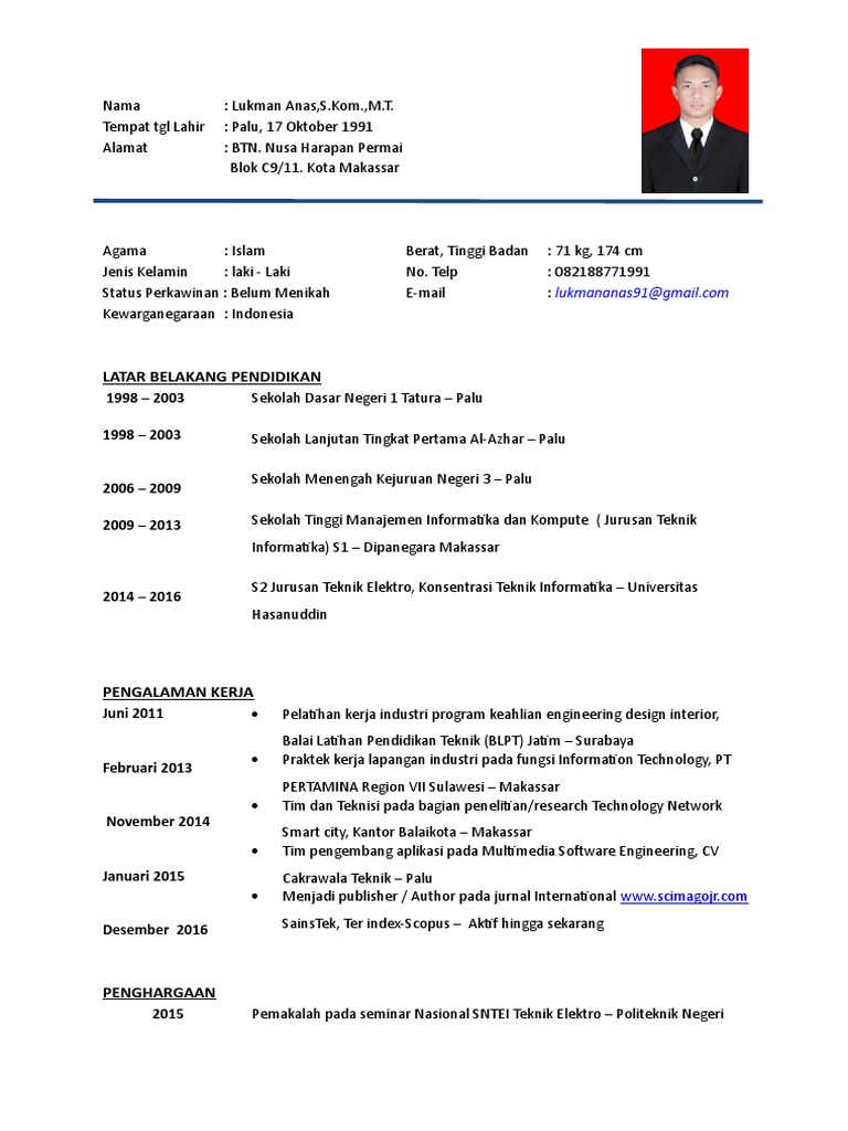 Curriculum Vitae Anas | PDF