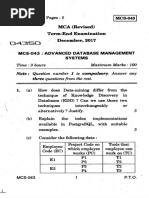 ADBMS Question Paper | PDF | Data Warehouse | Databases