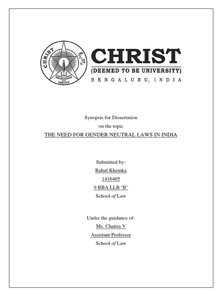 The Need For Gender Neutral Laws in India | PDF | Gender | Gender Studies