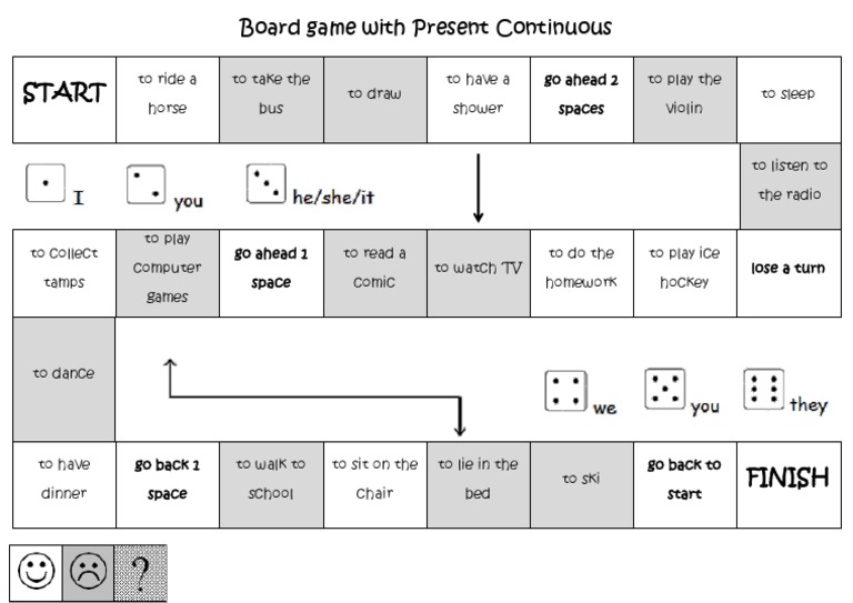 Board Game With Present Continuous | PDF
