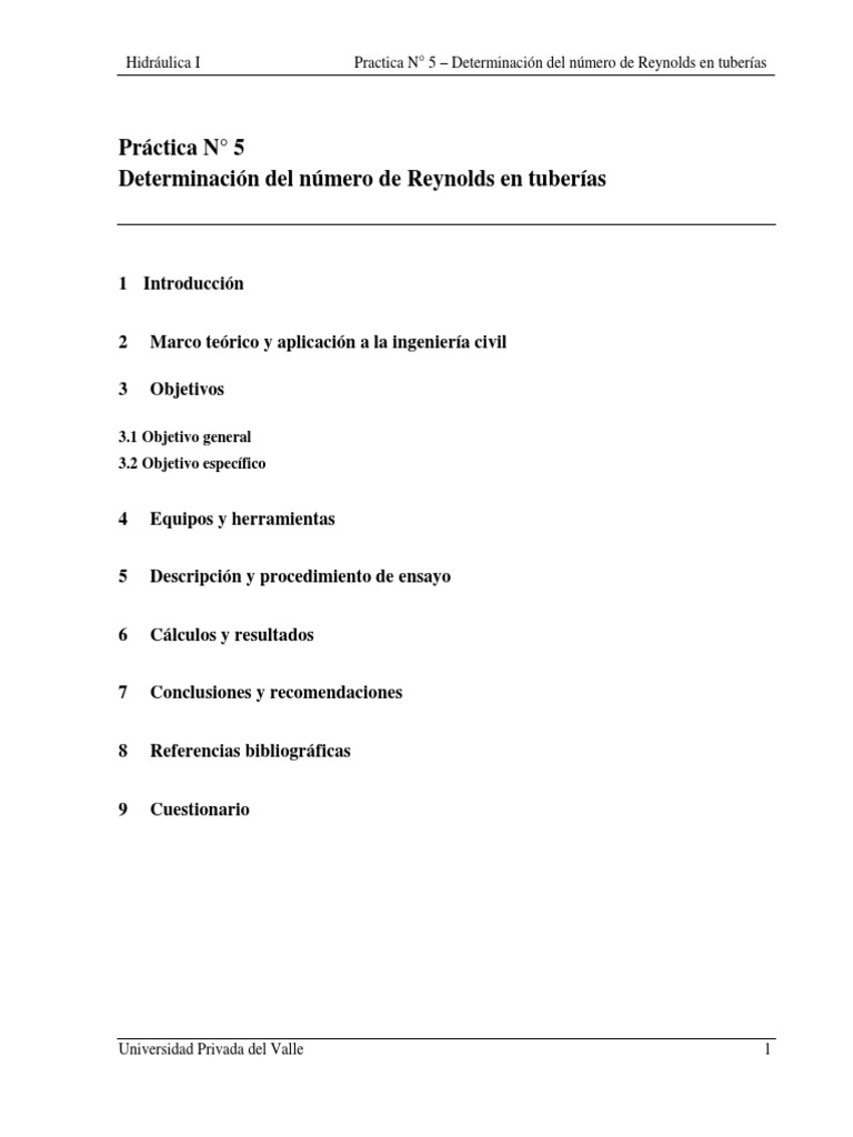 Numero de Reynolds | PDF | Numero Reynolds | Flujo laminar