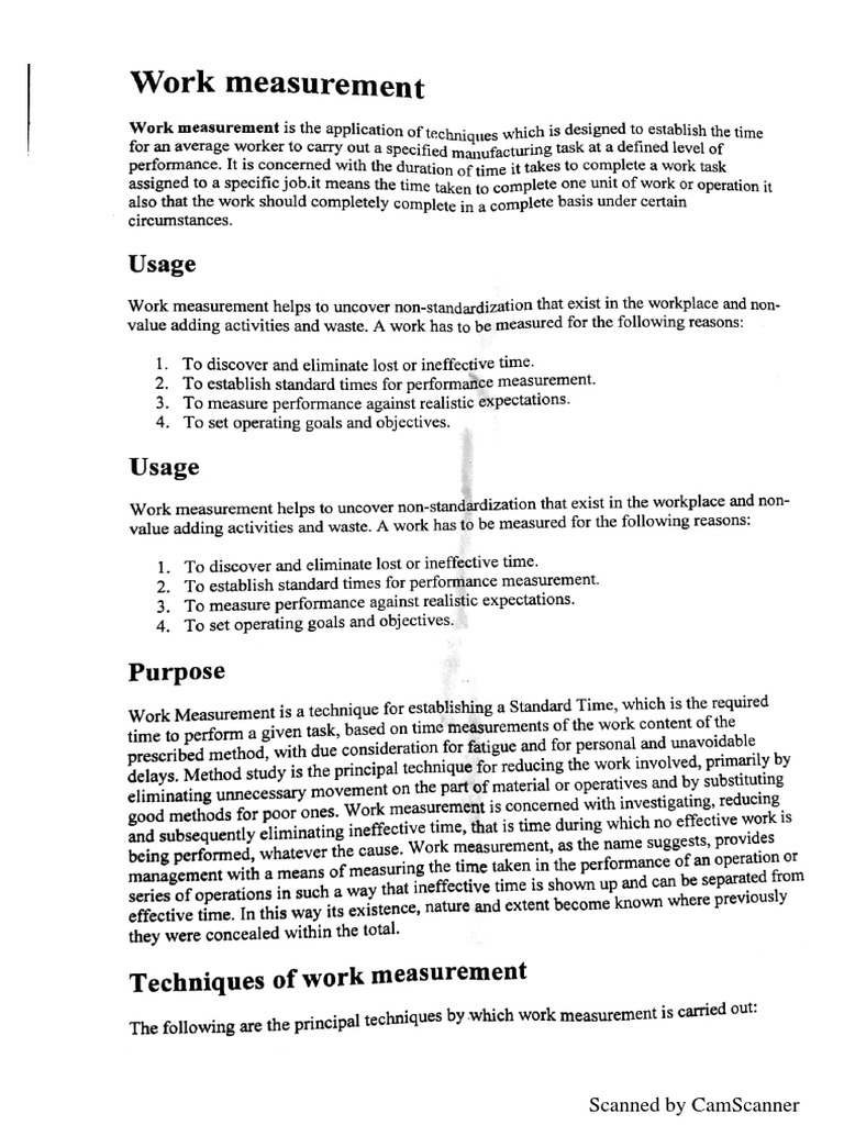 Work Measurement | PDF