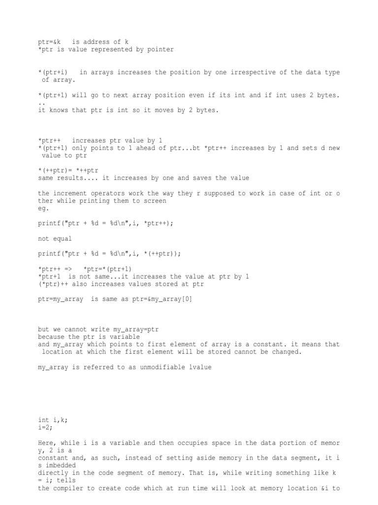 Pointers Revisited | PDF | Pointer (Computer Programming) | Array Data Structure
