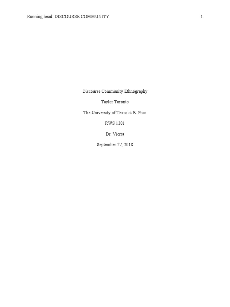 Discourse Community Ethnography | PDF | Intertextuality | Expert