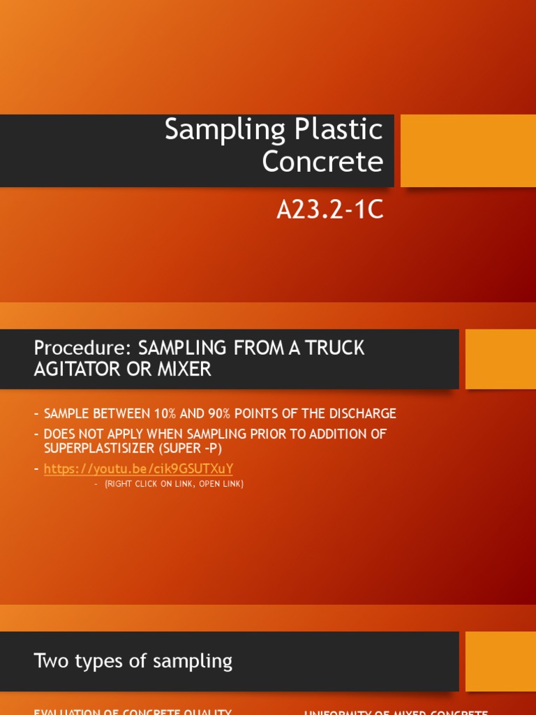 Concrete Sampling Procedures Guide | PDF | Concrete | Materials