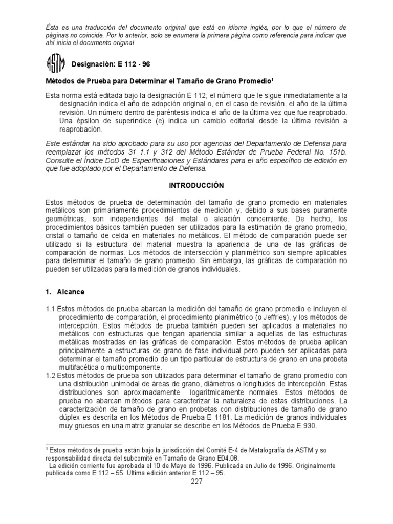 Astm E112 SP PDF | PDF