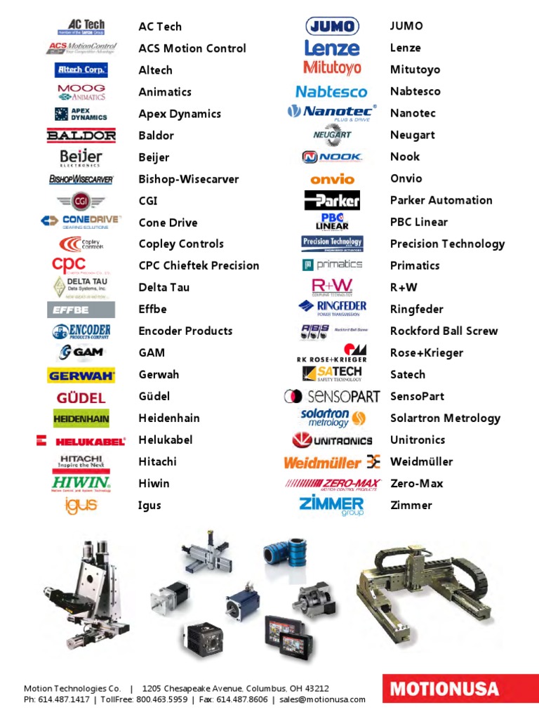 MotionUSA Line Card | PDF | Machines | Manufactured Goods
