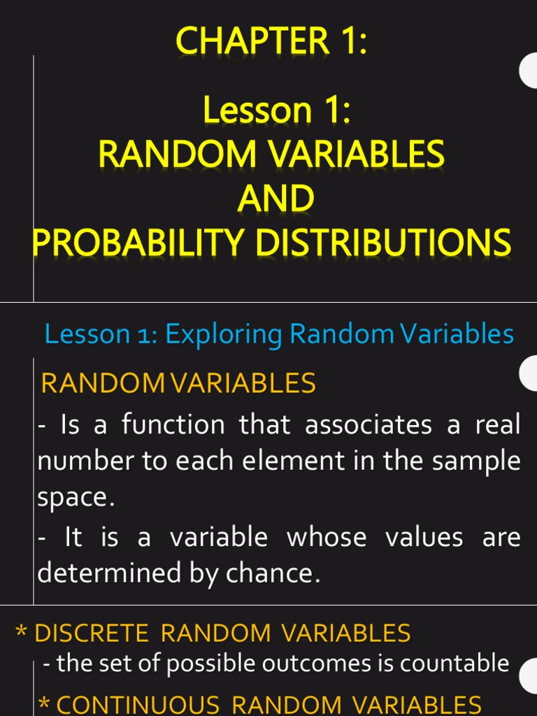 C1 Lesson 1 - Exploring Random Variables | PDF | Random Variable ... C1 Lesson 1 - Exploring Random Variables | PDF | Random Variable ...