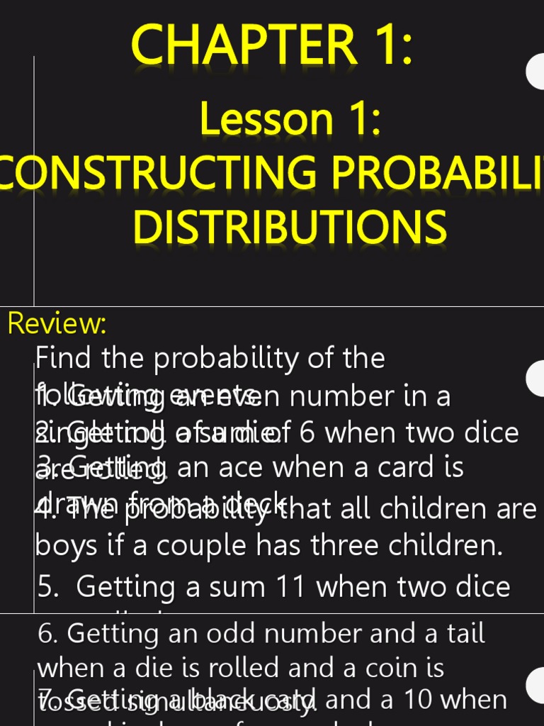 C1 Lesson 2 - Constructing Probability Distribution | PDF | Probability ...