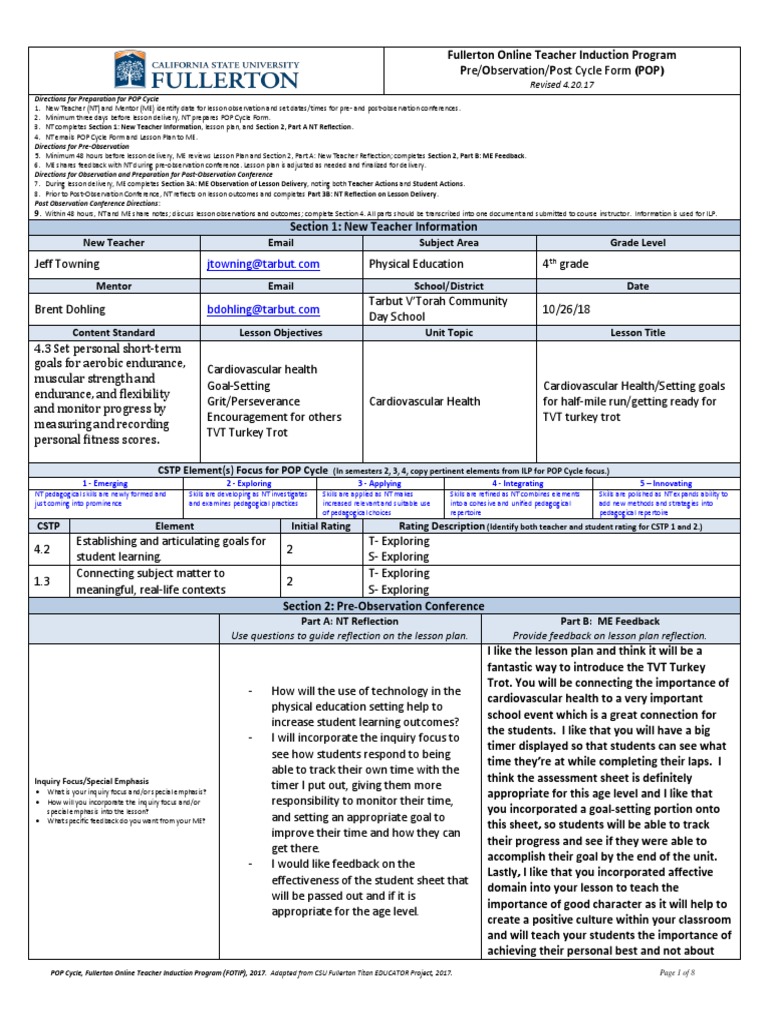 Revised 4.20.17: Use Questions To Guide Reflection On The Lesson Plan ...