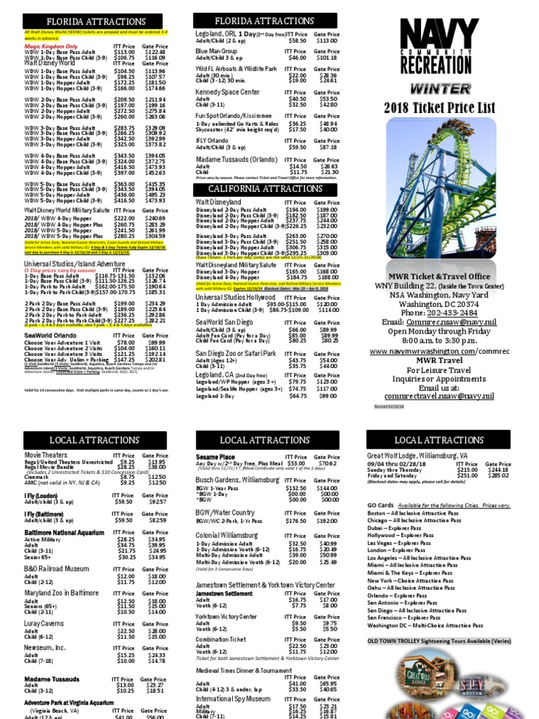 2018 Ticket Price List: Florida Attractions Florida Attractions ...
