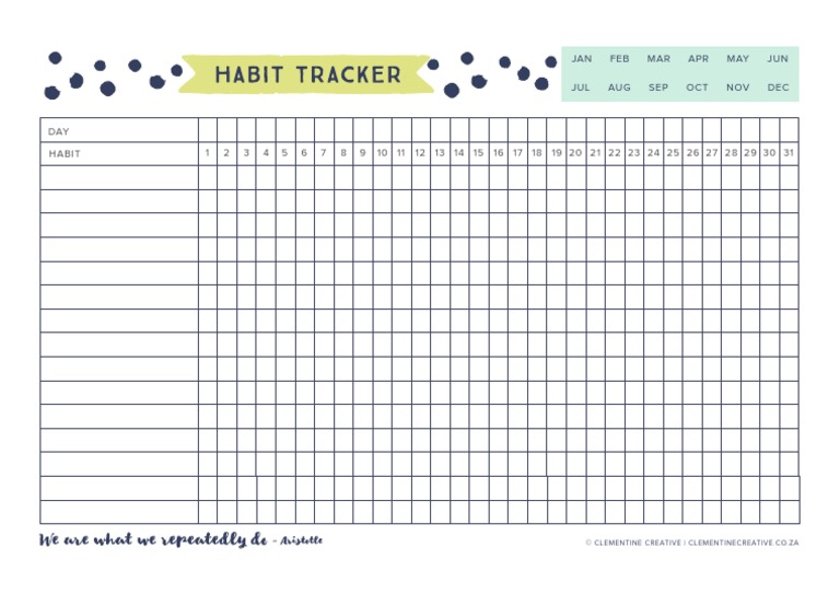 Habit Tracker A4 PDF