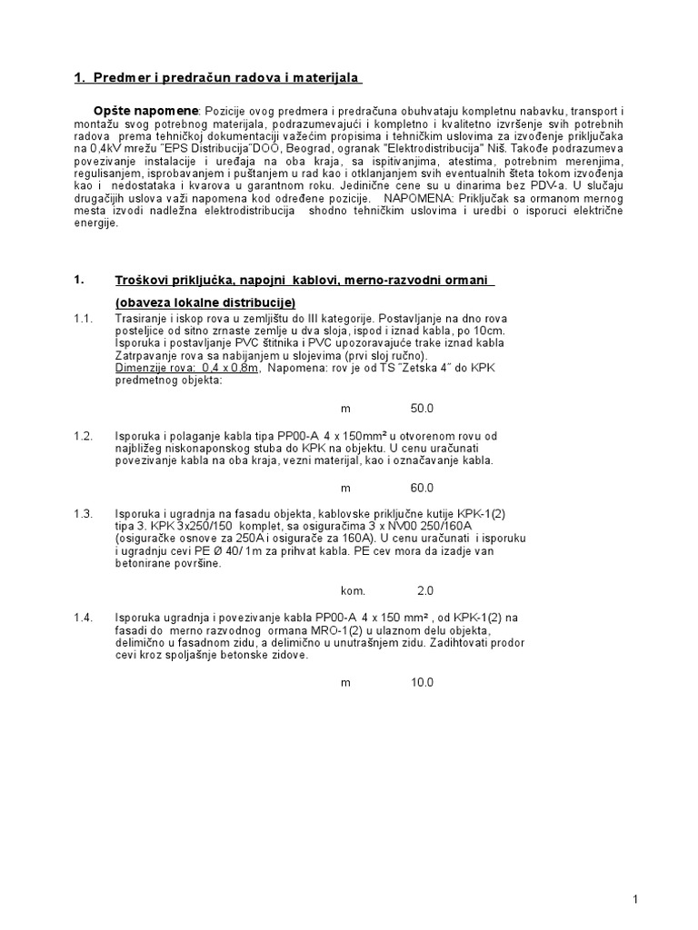 Predmer I Predračun | PDF