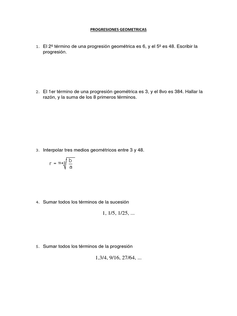 Progresiones Geometricas | PDF