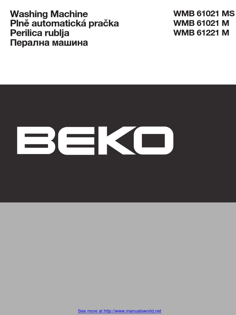 Beko WMB 61021 M | PDF | Washing Machine | Laundry