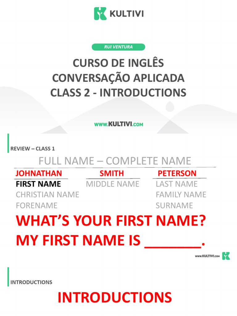 English Conversation Class Introductions | PDF
