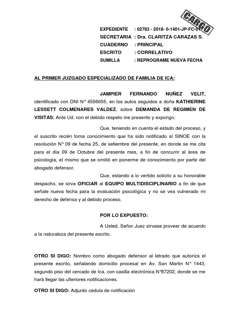 Reprogramar Nueva Fecha | PDF | Derecho