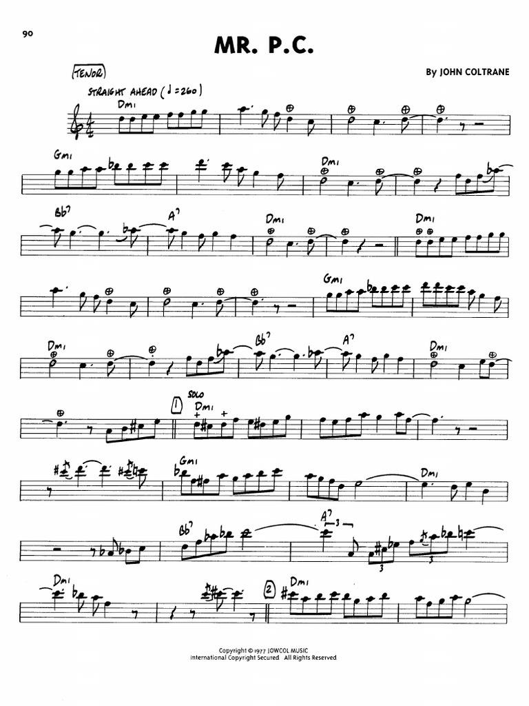 John Coltrane MR PC Solo Score | PDF