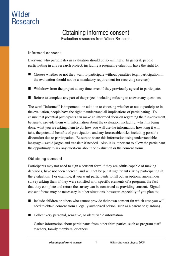 Informed Consent in Program Evaluation | PDF | Consent | Informed Consent