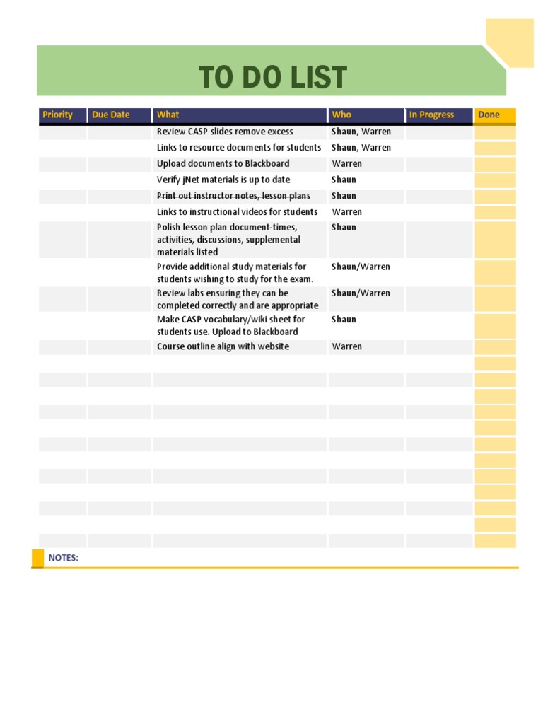 Task List CASP | PDF