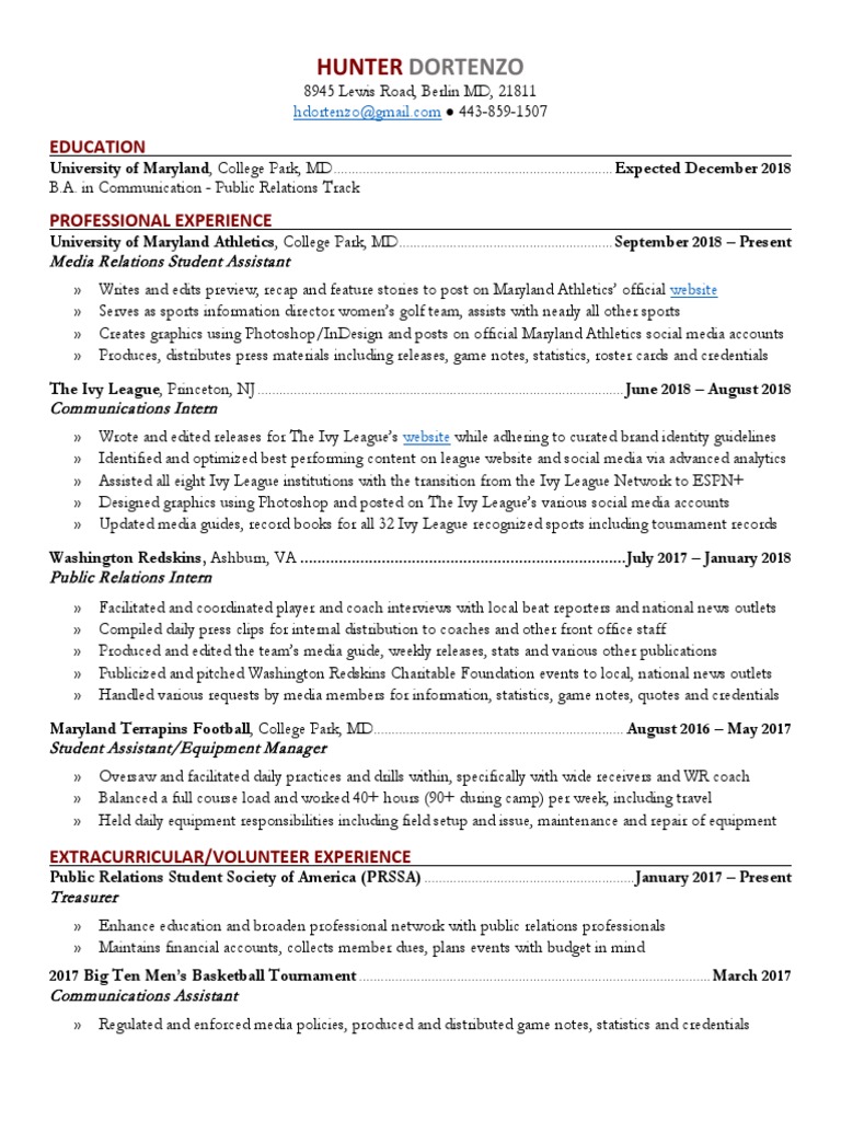 Resume 386 | PDF | Public Relations | Ivy League