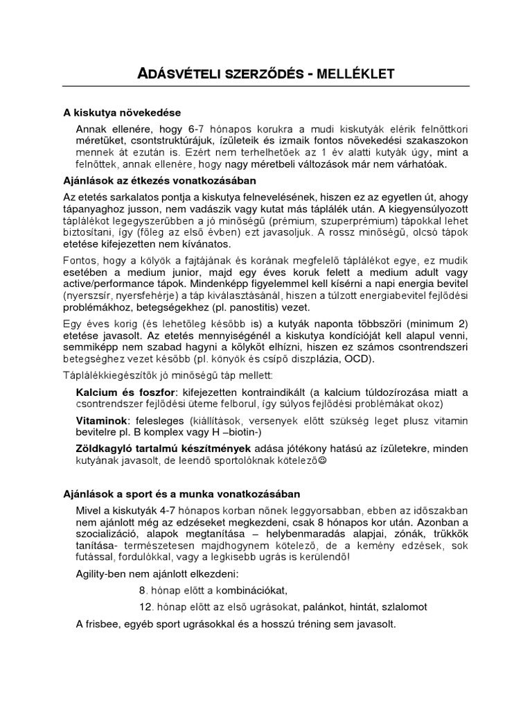 Szerzodes Melleklet | PDF