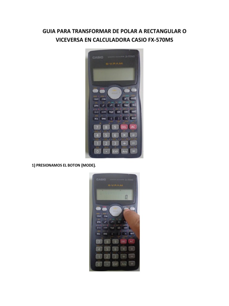 Guia Para Transformar de Polar a Rectangular o Viceversa en Calculadora ...
