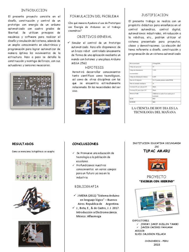 Fencyt Triptico JARIF | PDF | Arduino | Diseño