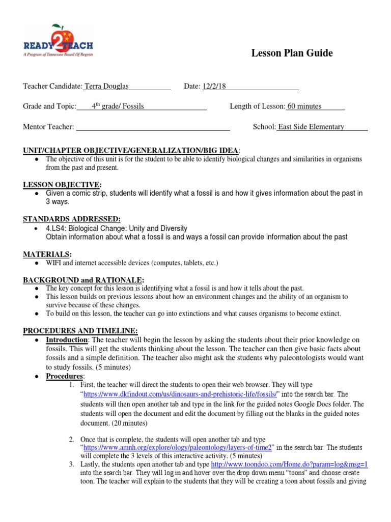 Fossils Lesson Plan | Download Free PDF | Fossil | Science