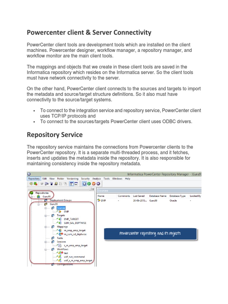 Powercenter Client & Server Connectivity | PDF | Computers