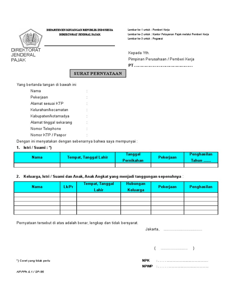 Form7 Surat Pernyataan Pajak v121.0 | PDF