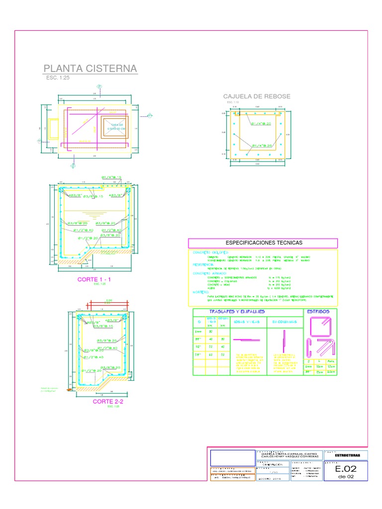 Plano de Cisterna Subterranea | PDF