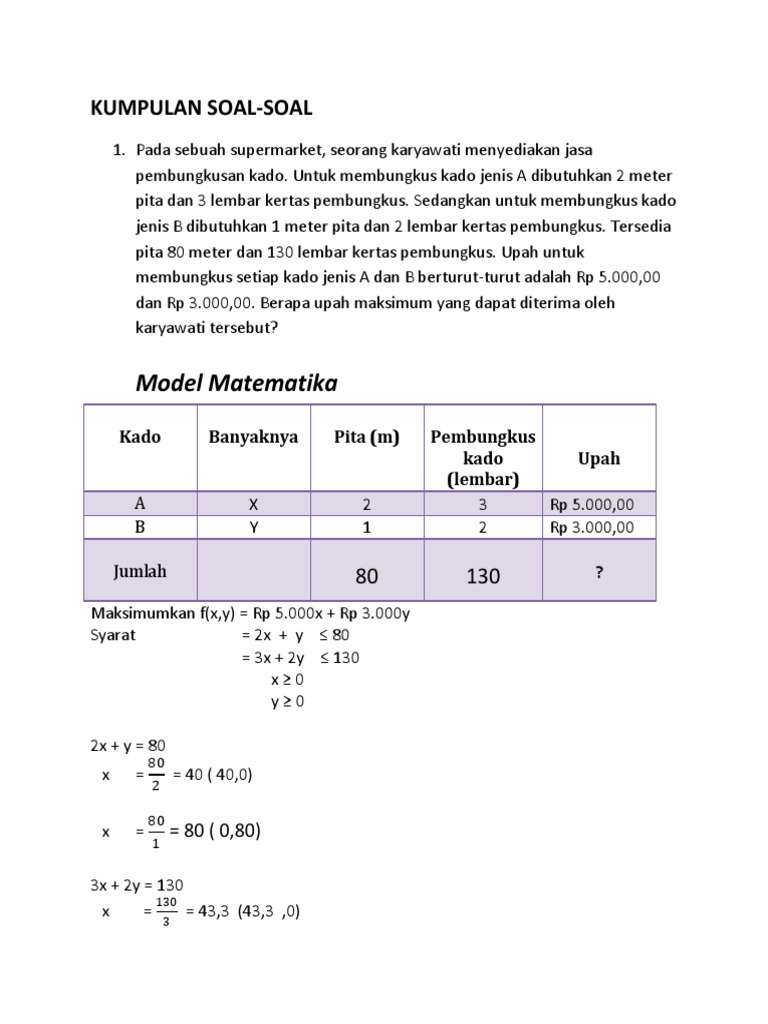 Kumpulan Soal MTK | PDF | Metode & Bahan Ajar
