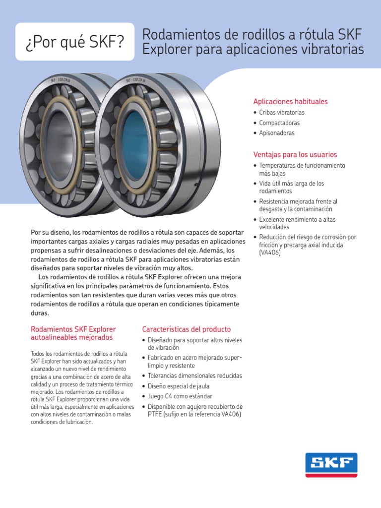 Why SKF - SKF Explorer Spherical Roller Bearings For Vibratory ...