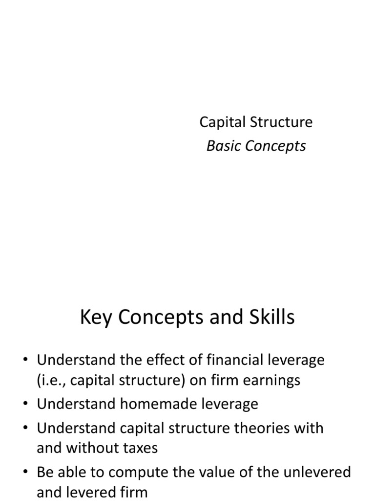 Capital Structure: Basic Concepts | PDF | Capital Structure | Leverage (Finance)