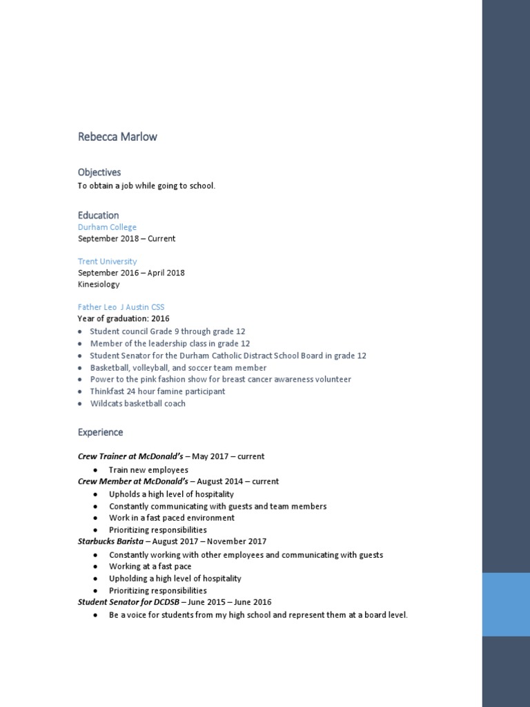 Rebecca Marlow - Resume - December 2018 | PDF