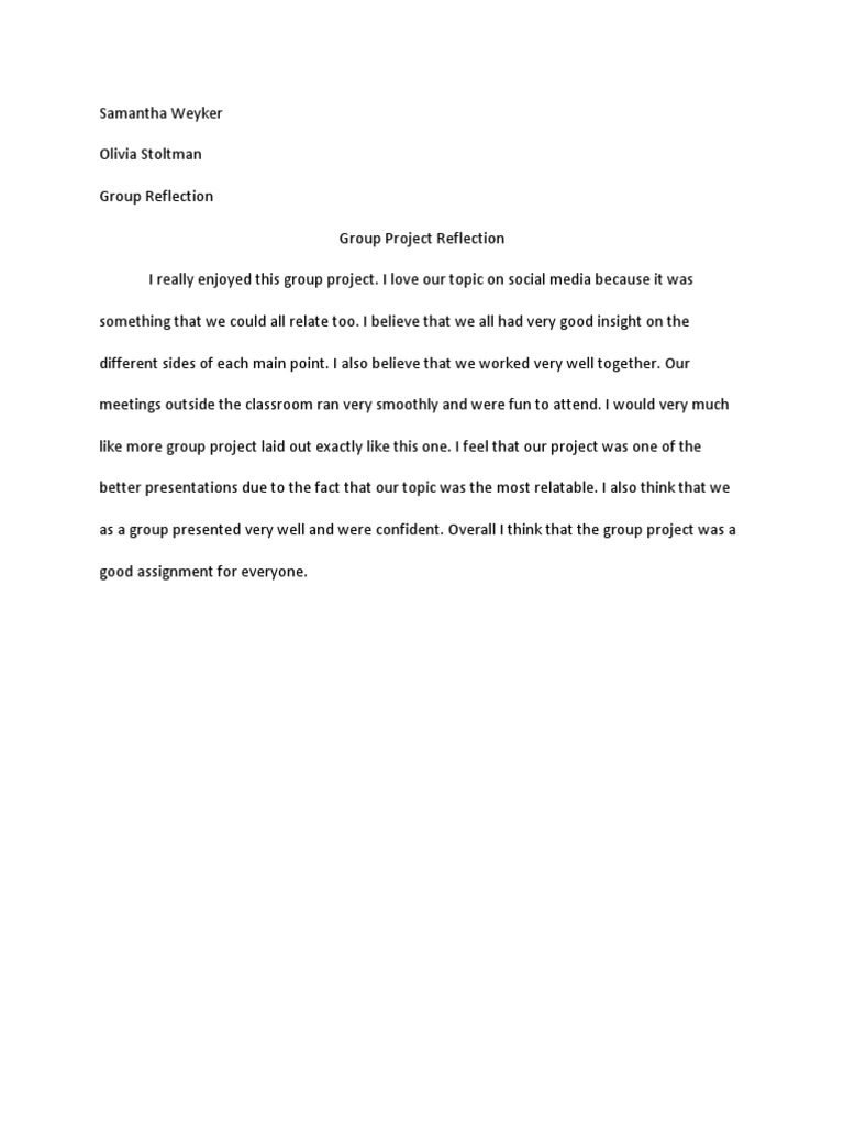 Group Project Reflection | PDF