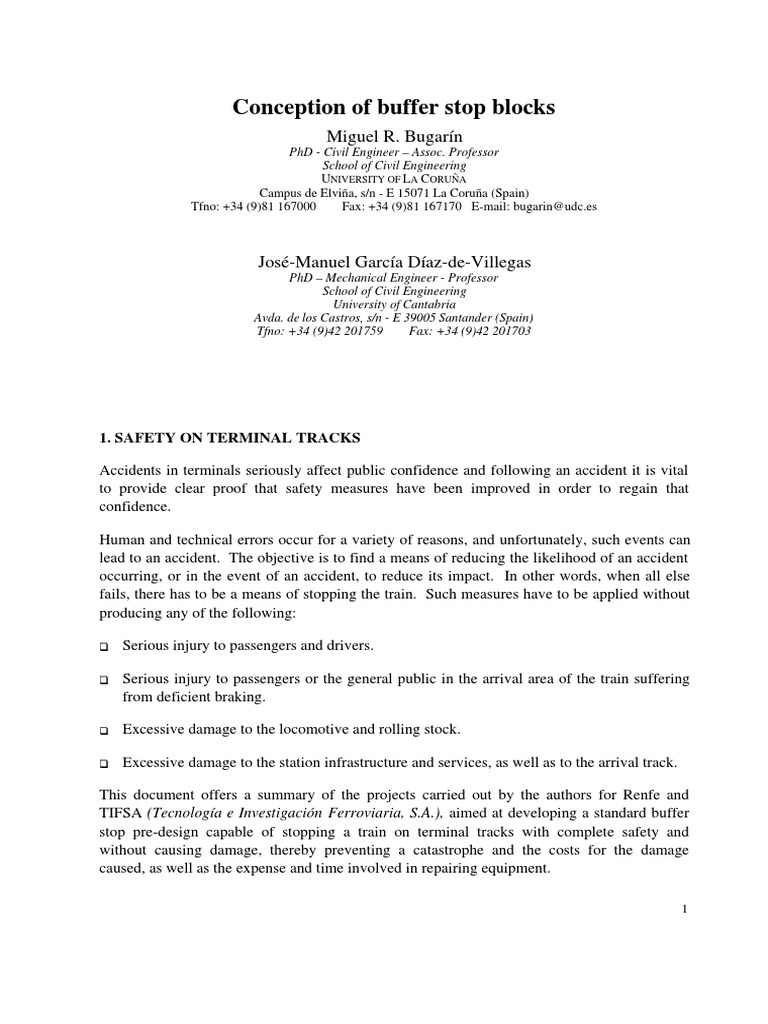 Buffer Stop Design for Railway Safety | PDF | Friction | Train