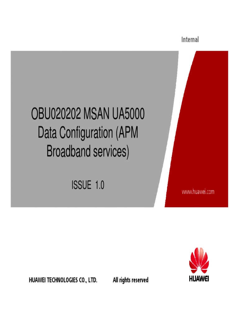 5 MSAN UA5000 Data Configuration APM Broadband Services | PDF ...